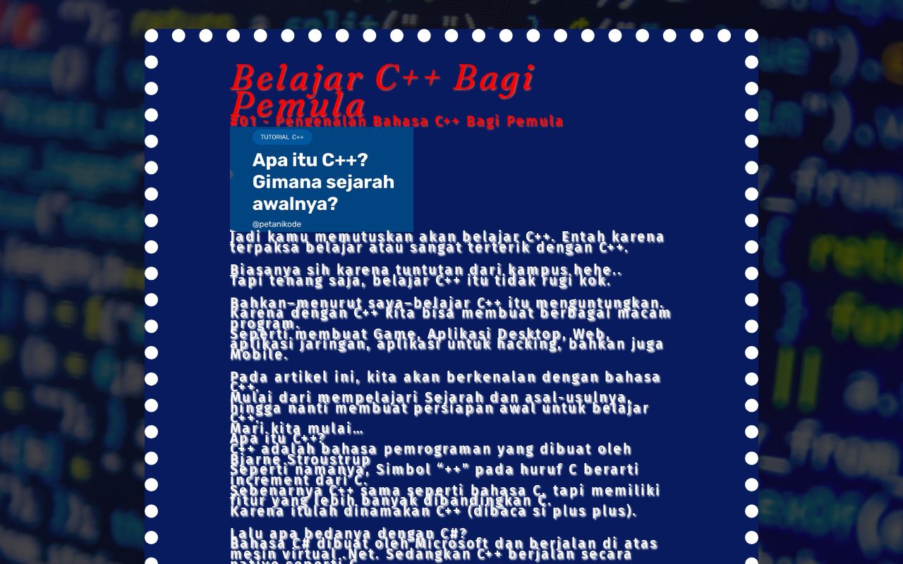 Belajar C++ Bagi Pemula